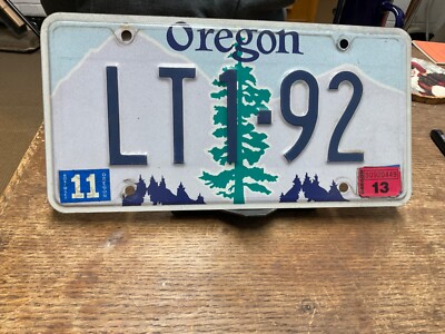 License Plate Tag Oregon LT1 92 2013 Rustic | eBay