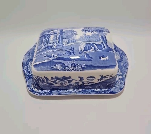 Spode Blue Italian Butter Dish Covered Box Rectangle 18cm X 13cm | eBay