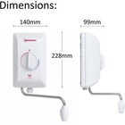 Redring Instant Hand Wash Over Sink Unit 3kW Heated Water Wall Mounted ...