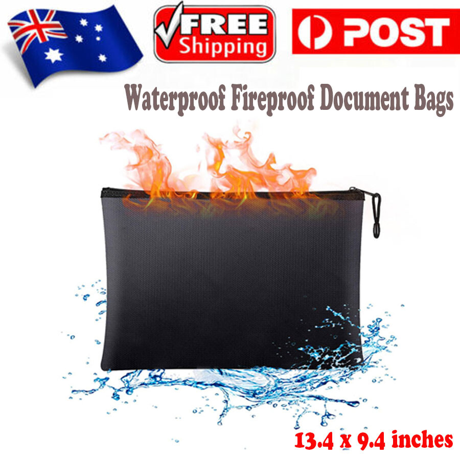 Fireproof Waterproof Money Bag Safe Cash Box Document Envelope File ...