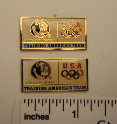 2 Lapel Pins / Hat Pins - USOC CLC OLYMPIC PINs FSU - Florida State ...