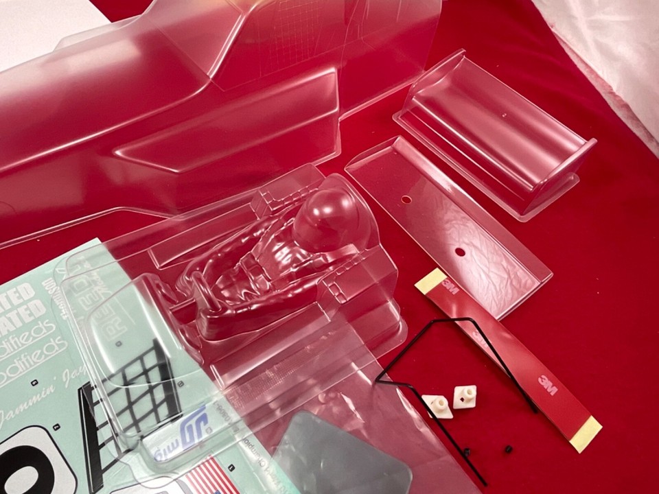 Team Associated RC10 JAMMIN JAY HALSEY clear BODY + 2 WINGS DECALS ...