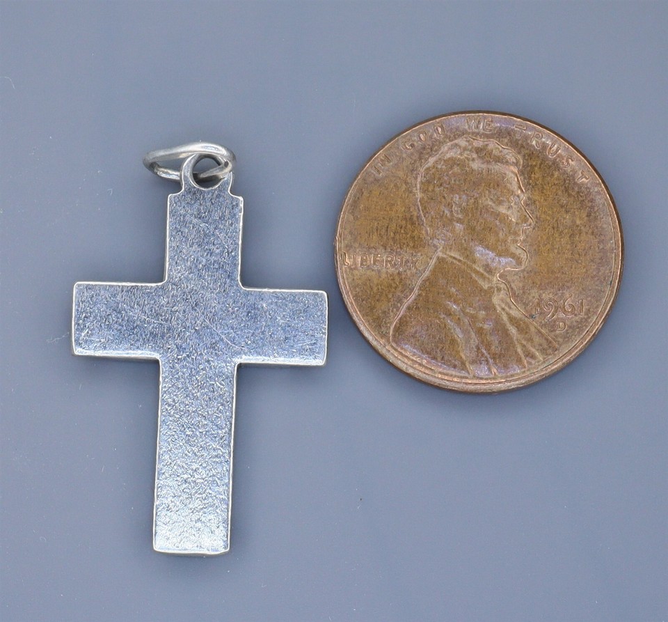 Simple Classic Cross Medal Vintage Sterling Silver Pendant | eBay