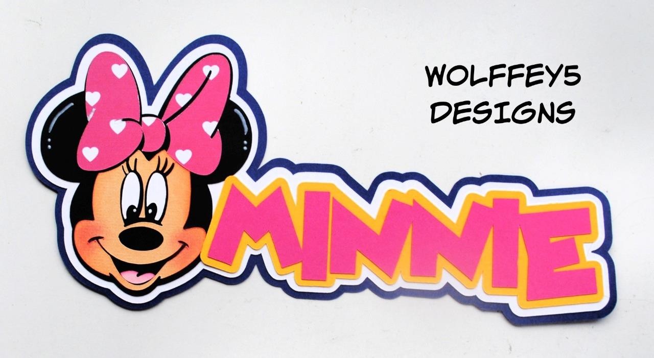 ELITE4U DISNEy MINNIE MOUSE TITLE premade paper piecing scrapbook PIECE ...