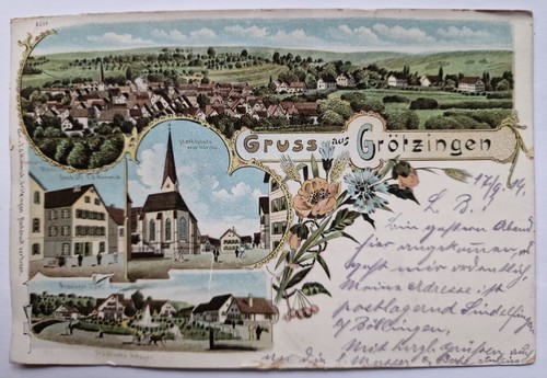 Gruss aus Grötzingen Karlsruhe Litho Brauerei Carl Rau | eBay.de