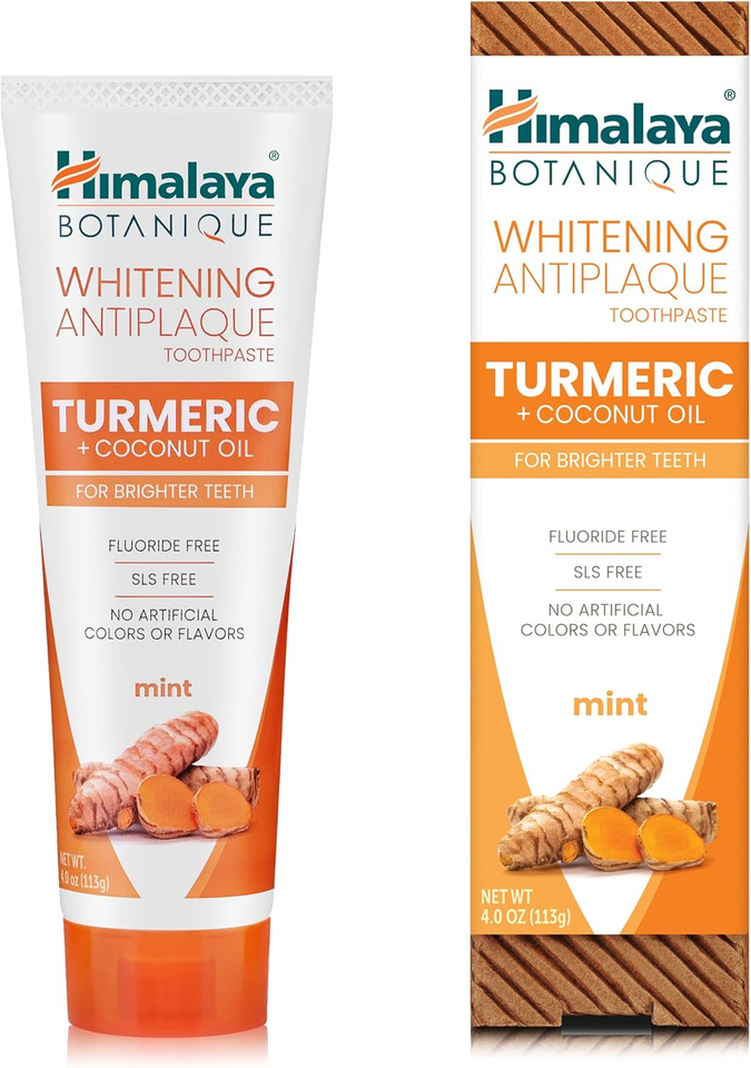Botanique Whitening Antiplaque Toothpaste, Mint Flavor with Turmeric ...