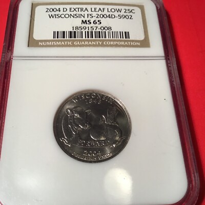 Wisconsin Extra Low Leaf Error Quarter NGC MS 65. Nice, Bright ...