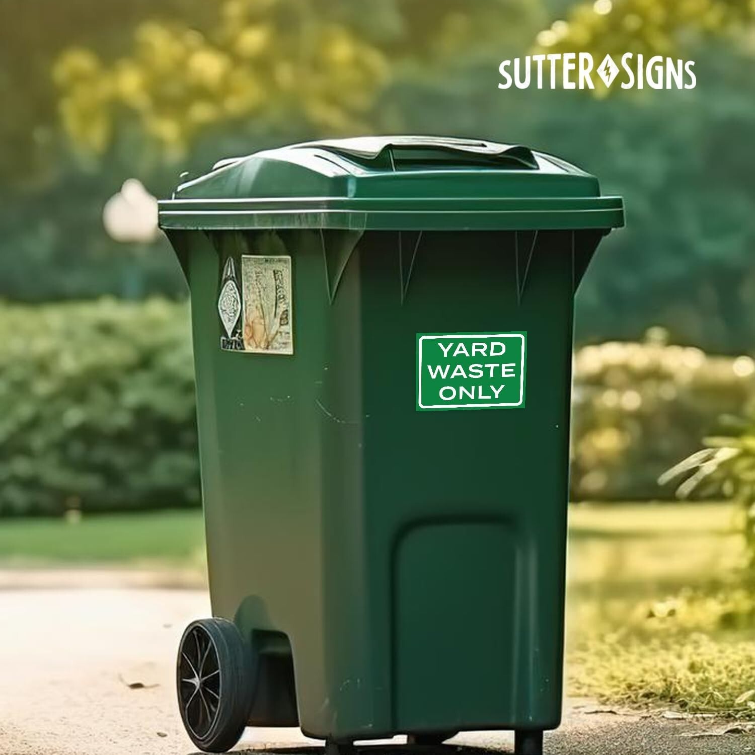 4pcs Weatherproof Yard Waste Stickers 10" x 7" | Self-Adhesive for ...