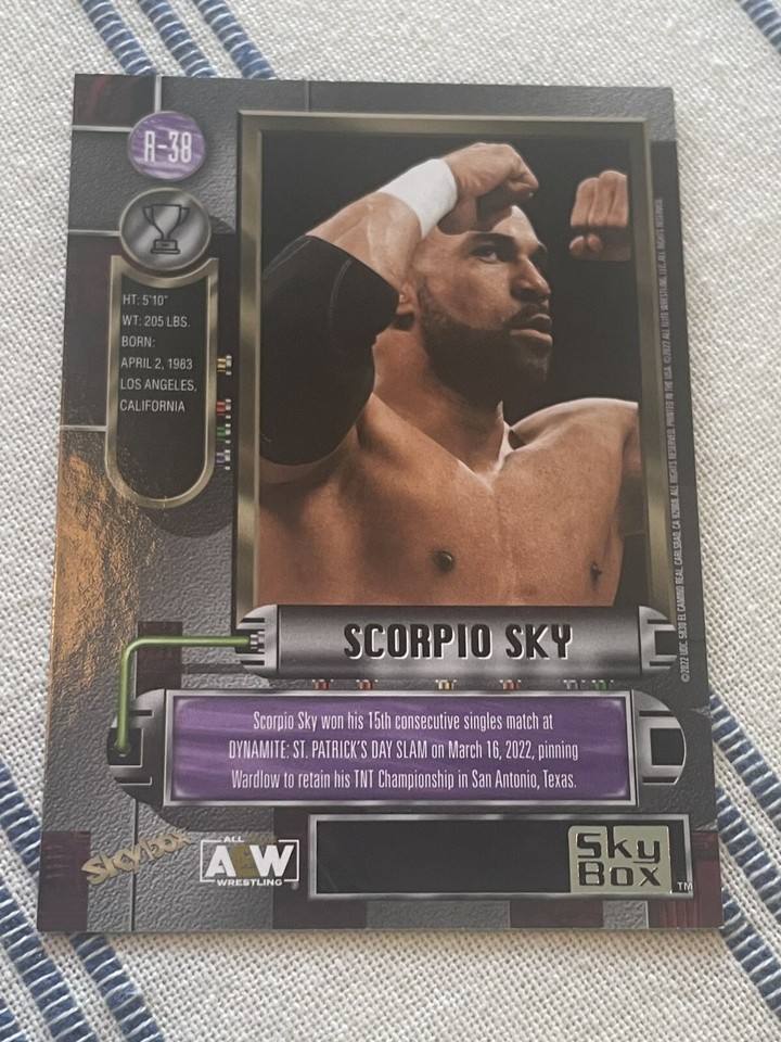 2022 Upper Deck Skybox Metal Universe AEW Purple Spectrum Scorpio Sky R ...