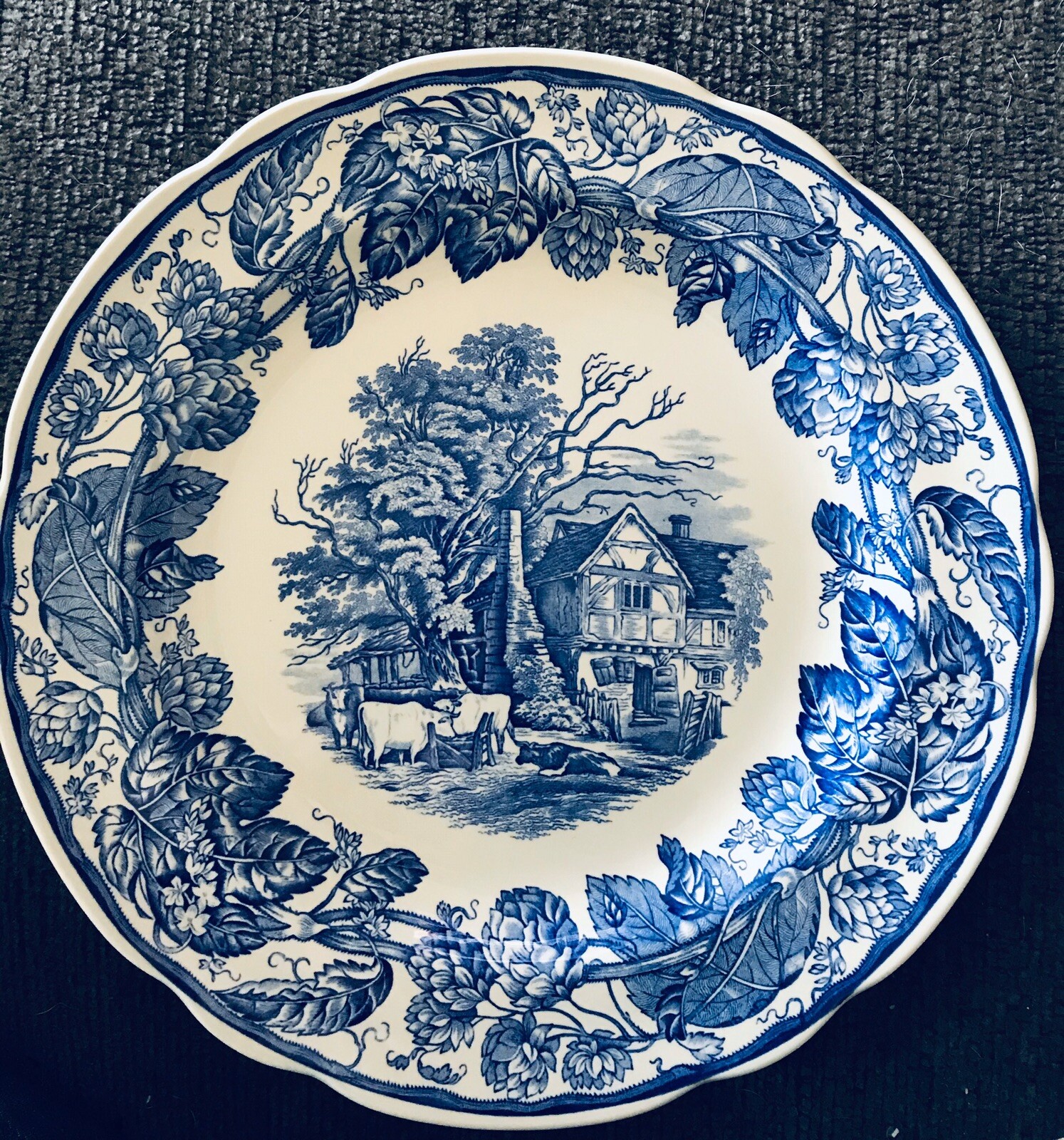Spode Blue Room Collection "Rural Scenes" Dinner Plate 10 1/2" Made in ...