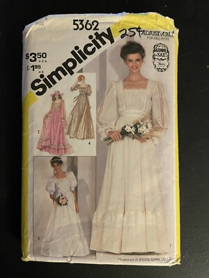 Vintage 1981 Simplicity # 5362 Gunne Sax Wedding Dress, Size 6 | eBay