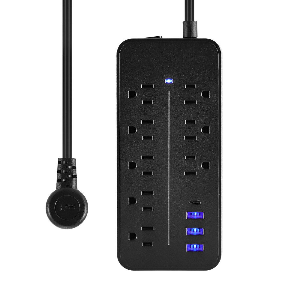Lot Wall Mountable USB Surge Protector Power Strip with USB Ports 8 ...