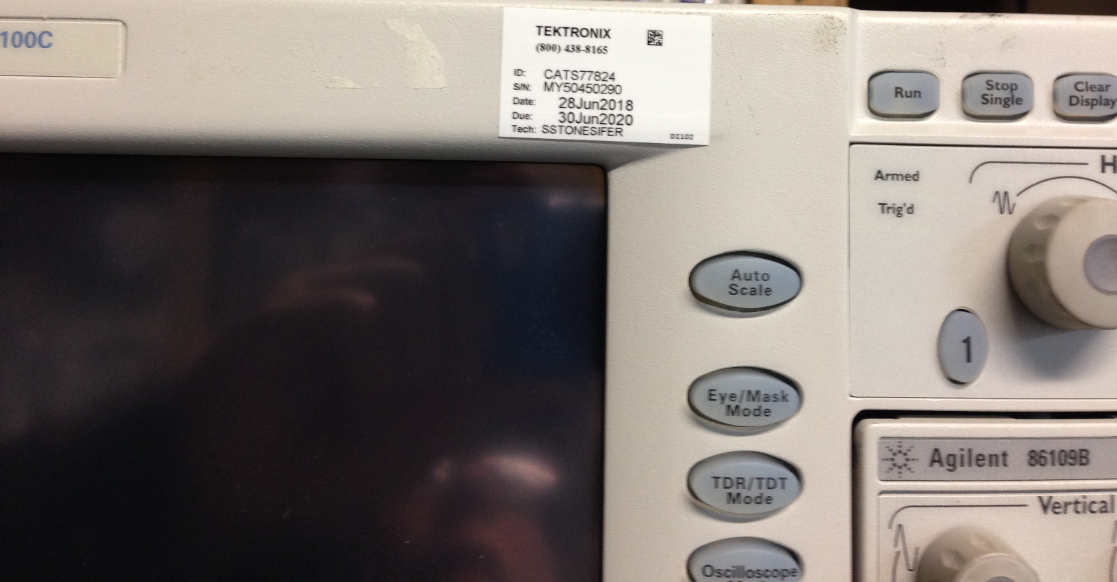 Agilent 86100C Infiniium DCA Oscilloscope Mainframe OPT 001,092,201 ...