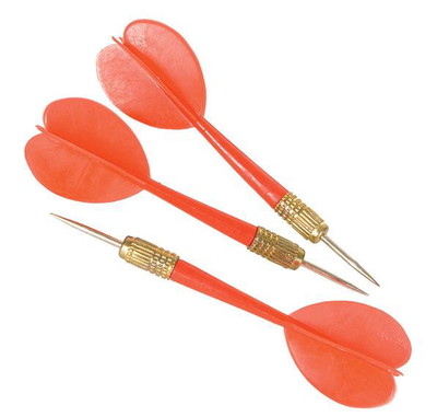 20 RED PLASTIC CARNIVAL DARTS METAL TIP POP A BALLOON GAME PARTY FUN ...