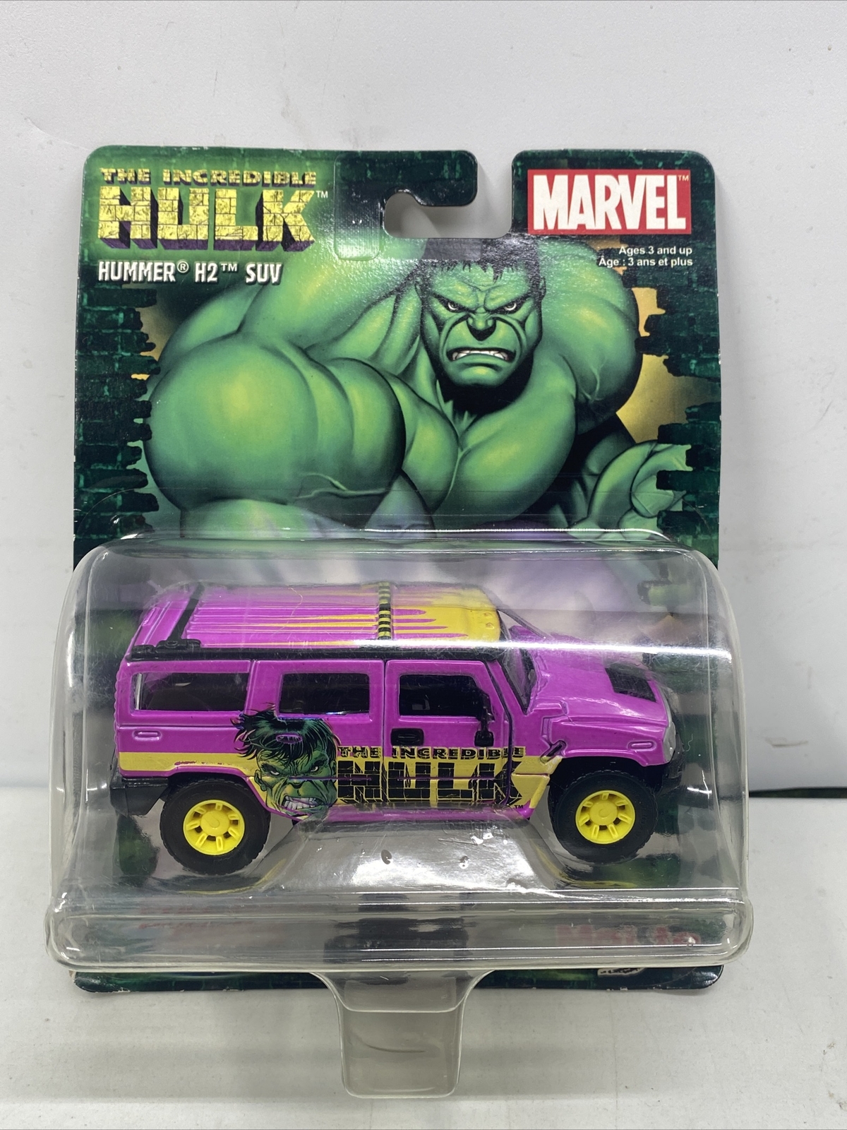 MAISTO MARVEL INCREDIBLE HULK PULL BACK HUMMER H2 SUV DIECAST CAR 1/43 ...