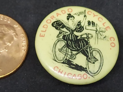 1890's "ELDORADO CYCLE CO. CHICAGO" Celluloid Collar Stud CYCLING | eBay