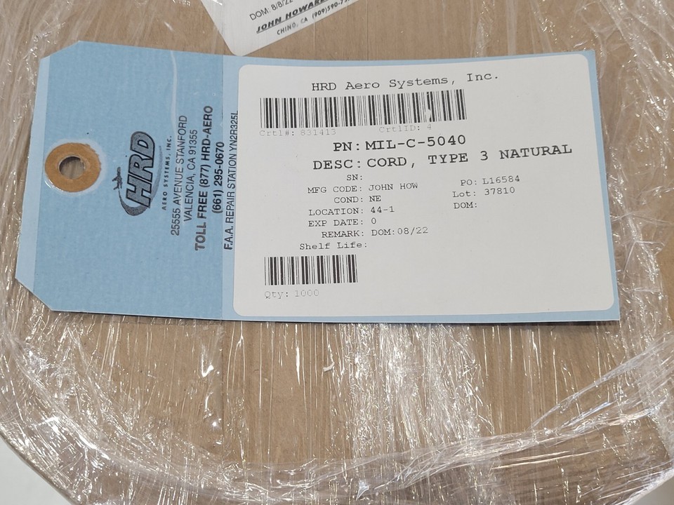 Paracord Type III MIL-C-5040 Natural/White Mil Spec 3000Ft | eBay