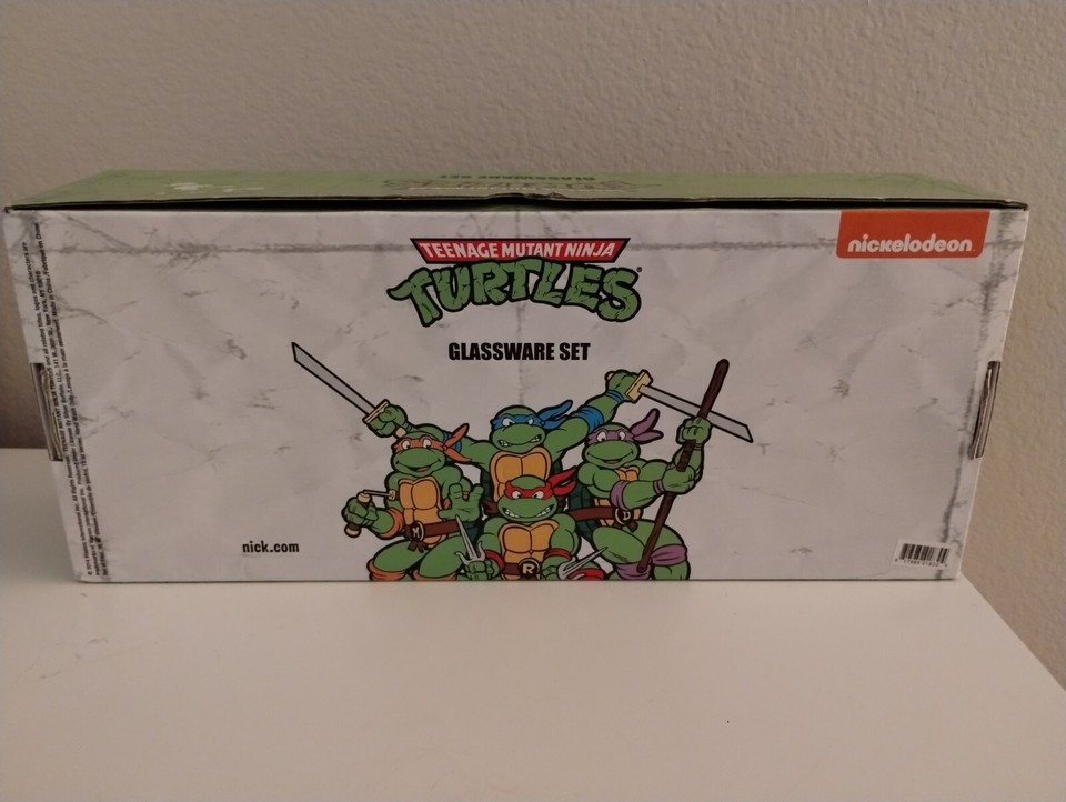 2014 TMNT Teenage Mutant Ninja Turtles Face Laser 16oz 4 Pub Glass Set ...