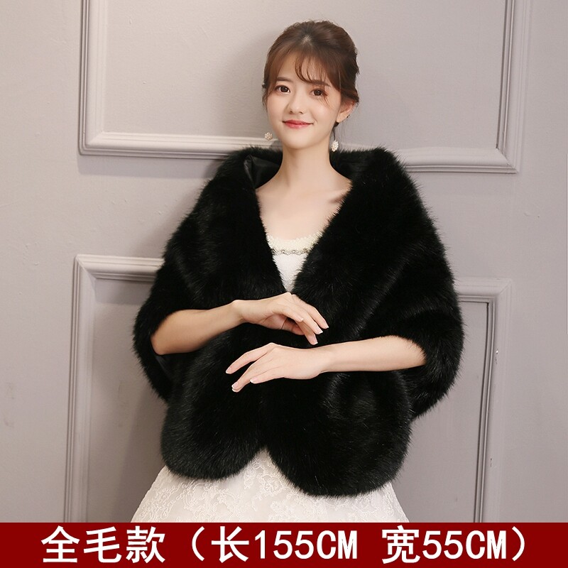 Womens Cape Faux Fox Fur Short Coats Wedding Evening Party Fashion ...