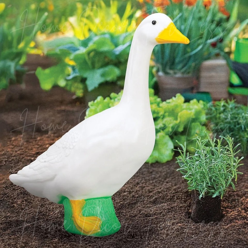 2-PC SET Small & Large Dress Up Goose Garden Statue Indoor Outdoor Yard ...
