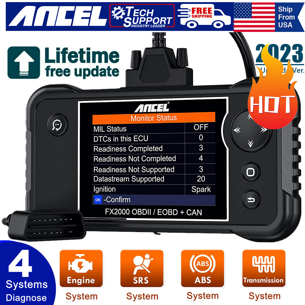 Check Engine Transmission ABS SRS Code Reader OBD2 Scanner Car ...
