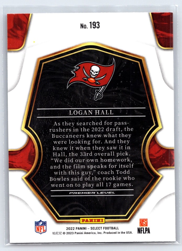 2022 Select Logan Hall Rookie #193 Tampa Bay Buccaneers | eBay