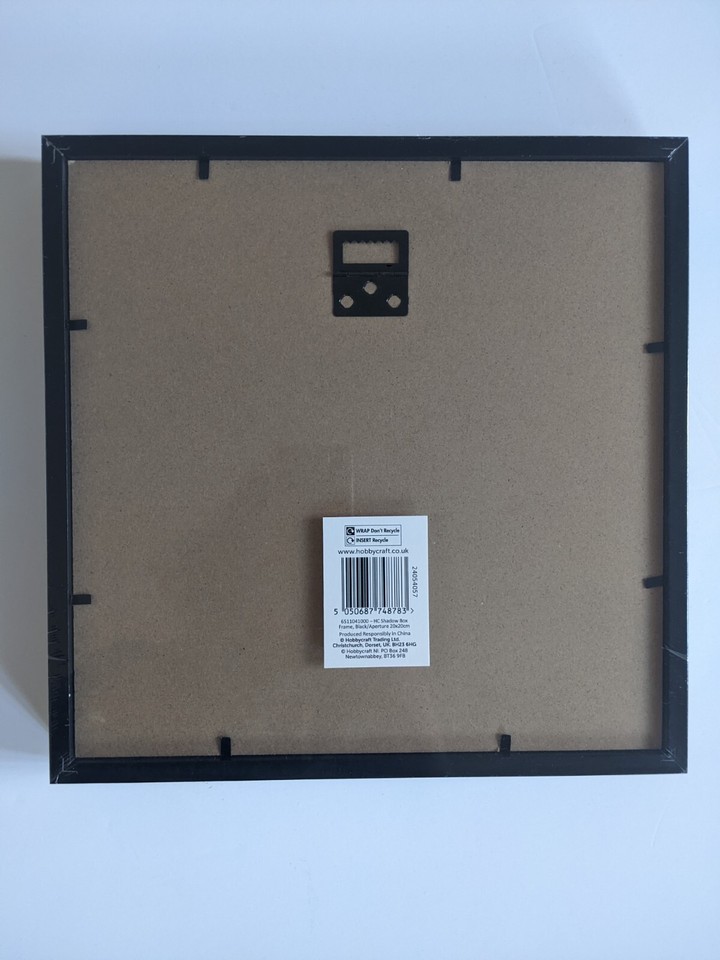 Hobbycraft Shadow Box Frame 25x25cm Black; Arts; Crafts; Deep Setting ...