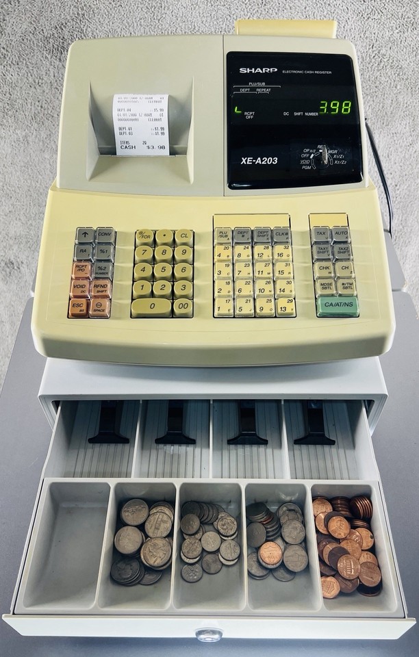 Sharp XE-A203 Cash Register With Keys Tested And Working | eBay
