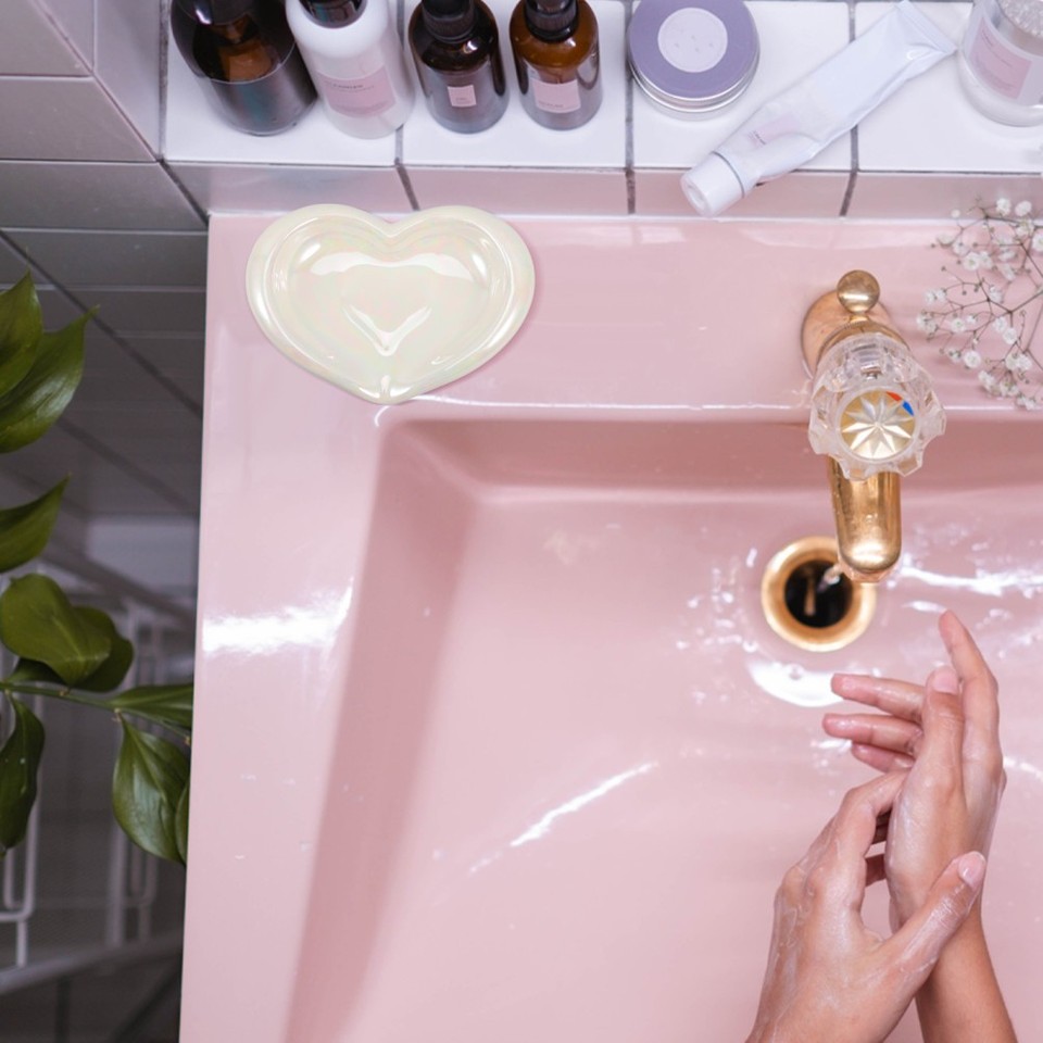 Creative Heart Soap Dish Ceramic Soap Holder Heart Shaped Soap Plate ...