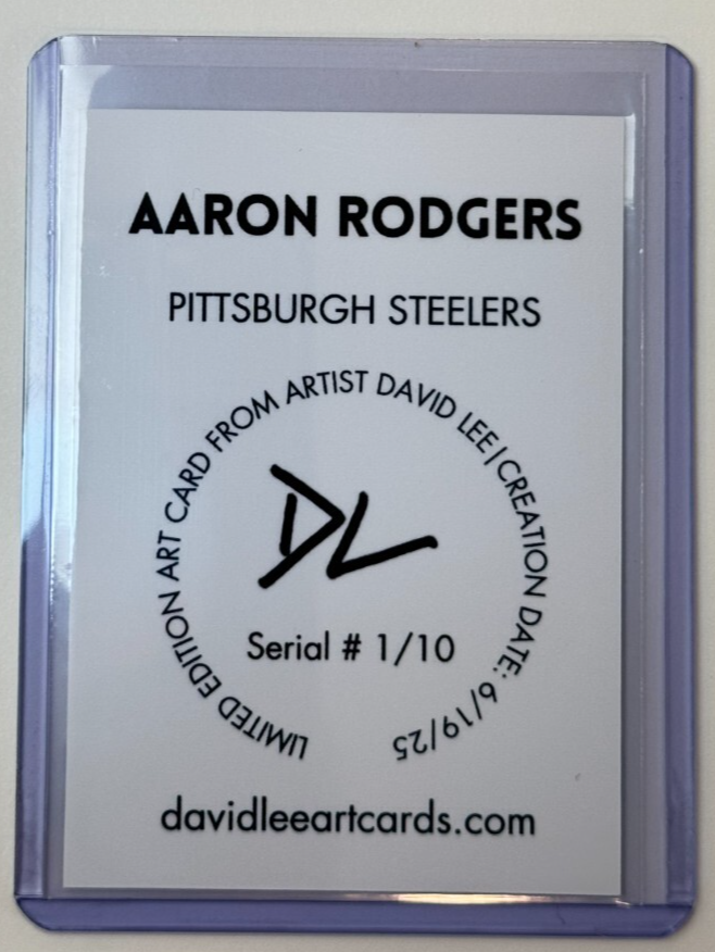 Aaron Rodgers Limited Artist Signed "Pittsburgh Steelers" Trading Card ...