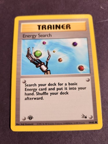 59/62 TRAINER: ENERGY SEARCH Pokemon 1st Edition Fossil Card-LP | eBay