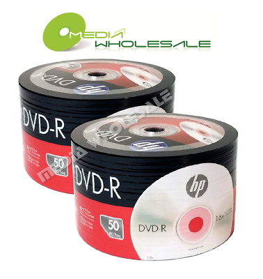 100-pack HP 16X Blank DVD DVD-R Branded Logo 4.7GB Media Disc 2x50pk | eBay