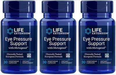 EYE PRESSURE SUPPORT with MIRTOGENOL 3 BOTTLES 90 Veg Capsule LIFE ...
