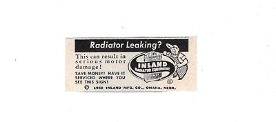 Inland Radiator Equipment Print Ad Vintage Advertisement Omaha Nebraska ...