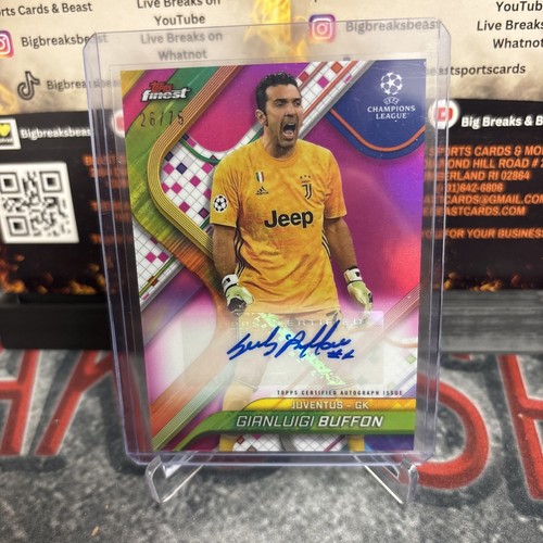 2024-25 Topps Chrome UEFA Finest Gianluigi Buffon Pink Auto #/75 SP ...