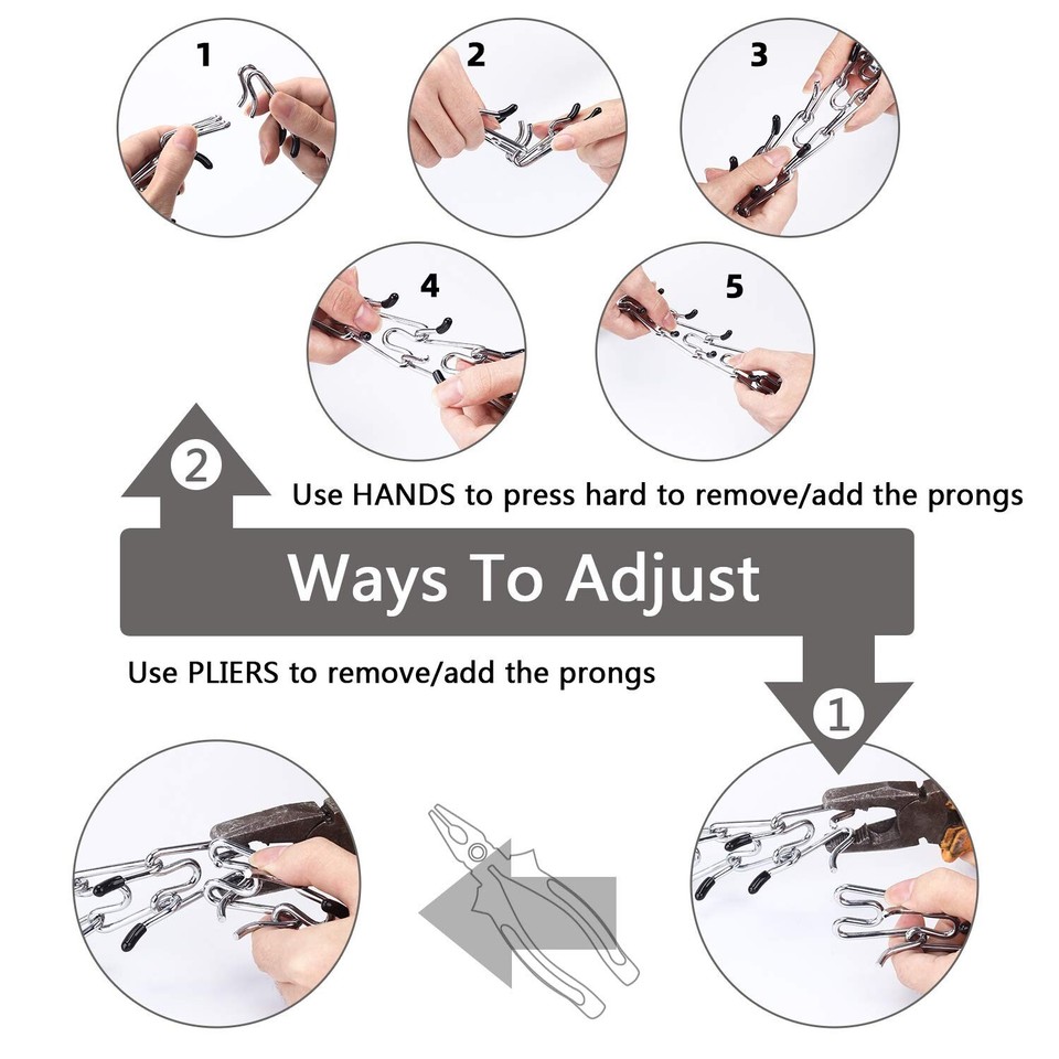 Metal Chrome Prong Collar Extra Links Choke Stops Pulling Dog Training ...