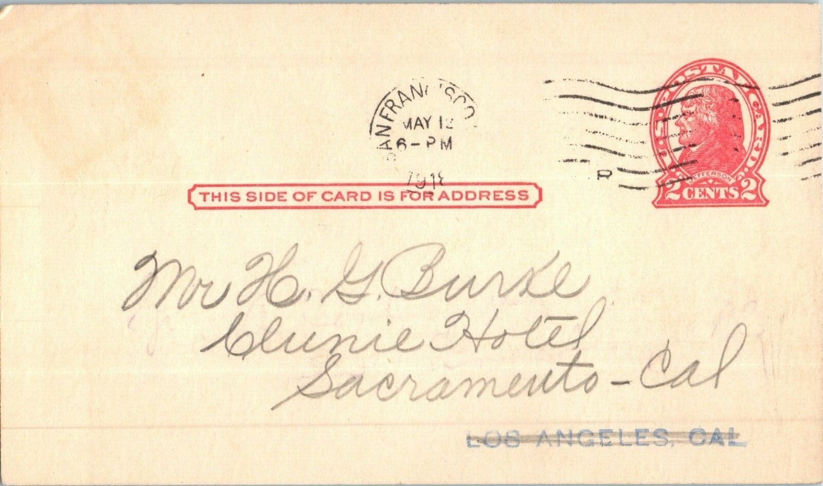 Old 2 cent Postal Card Postcard 1918 San Fernando CA Cancel | eBay
