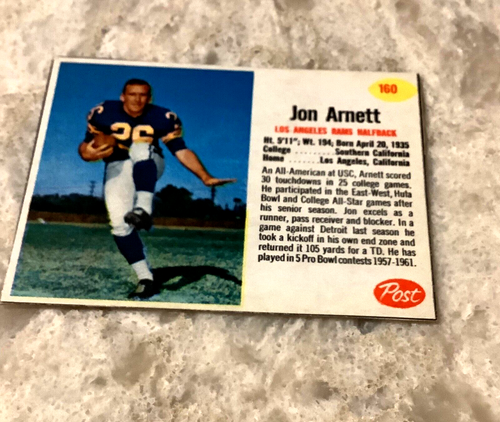1962 Post NFL #160 Jon Arnett Los Angeles Rams | eBay