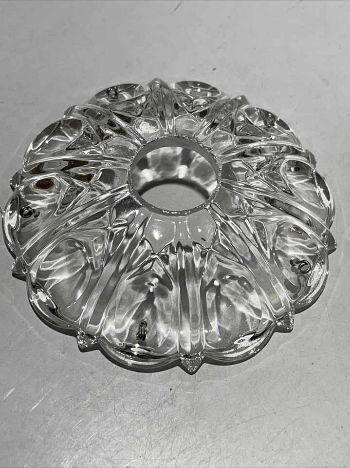 Vintage (4") PRESSED l CRYSTAL Bobeche Chandelier Parts cups W/ 5 ...