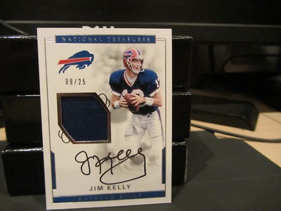 National Treasures On Card Autograph Jersey Bills Jim Kelly 09/25 2016 ...