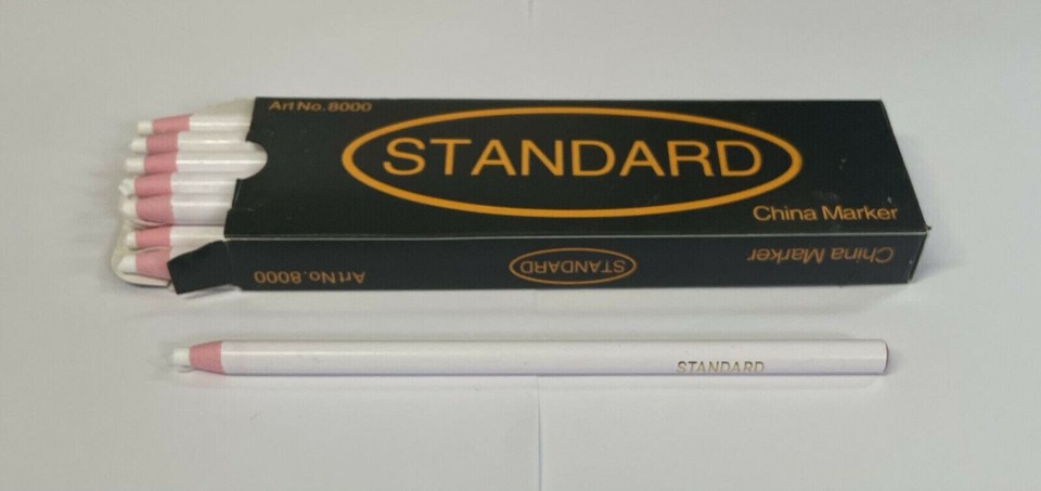 12 Wax Chinagraph Marker Pencils Artist Quality Drawing Peel-Off Glass ...