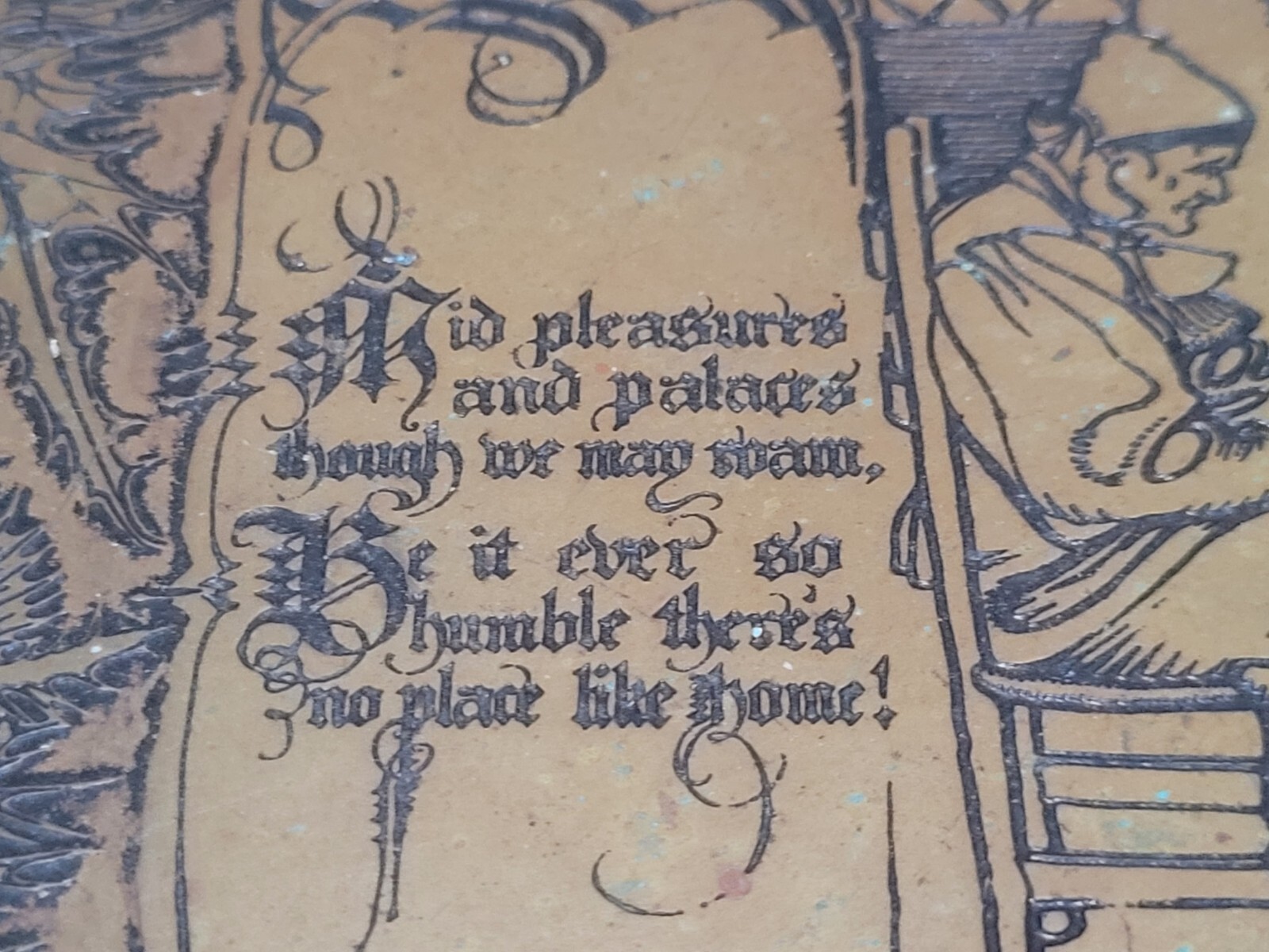 1902 George Rutledge Arts and Crafts Brass Etching East Or West Home Is ...