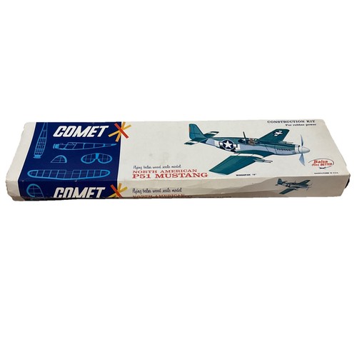 COMET P-51 MUSTANG 18" WINGSPAN #3204 NEW FLYING BALSA WOOD AIRPLANE ...