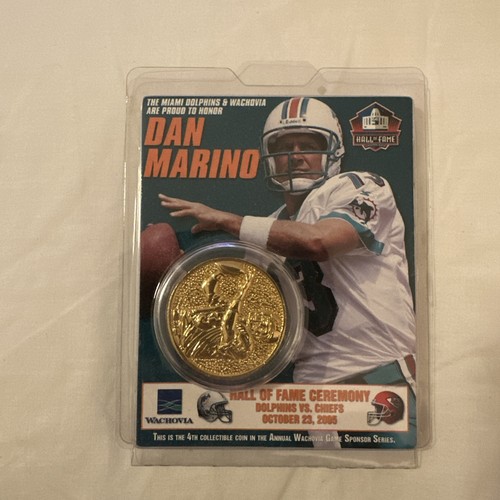 DAN MARINO 2002 MIAMI DOLPHINS COMMEMORATIVE FOOTBALL COIN NFL HOF ...