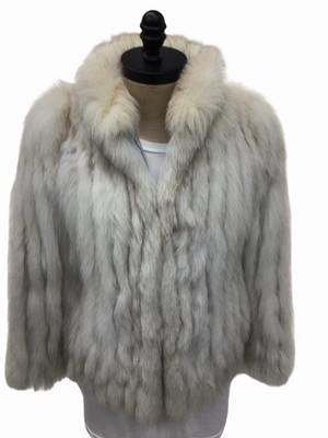Saga Fox Genuine Blue Fox Fur Jacket M Made In Korea Luxury Elegant ...
