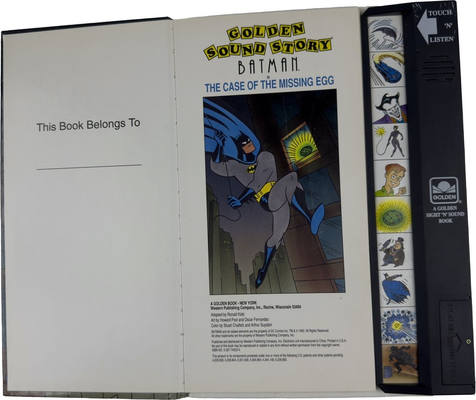 1992 Golden Sound Story Batman Case of the Missing Egg HC | eBay