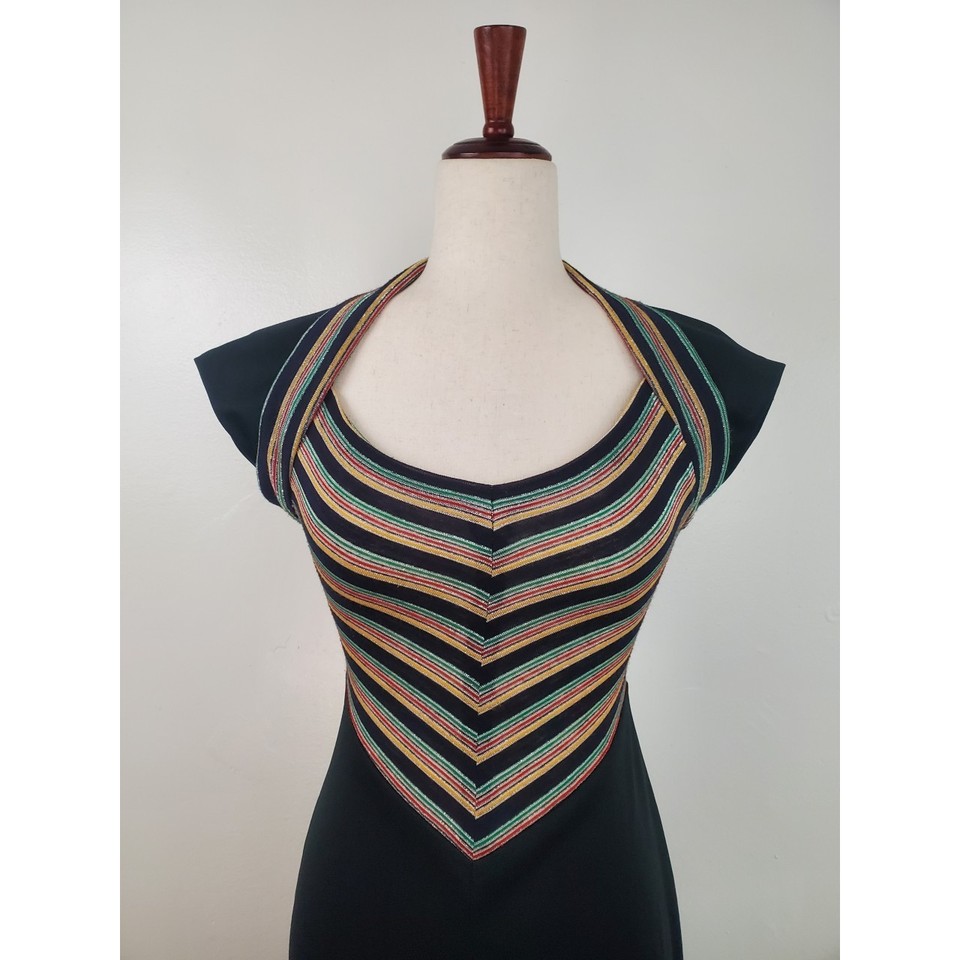 Vintage 1970's Striped Maxi dress Disco Flare Boho Studio 54 | eBay