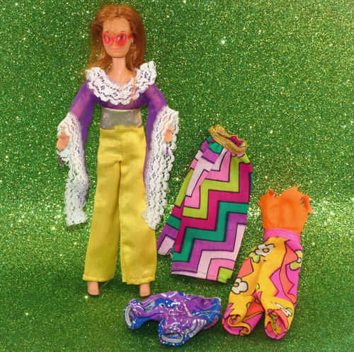 Vintage Dawn era 70s MATTEL ROCK FLOWER Lilac Doll 6.5” + SUN GLASSES ...