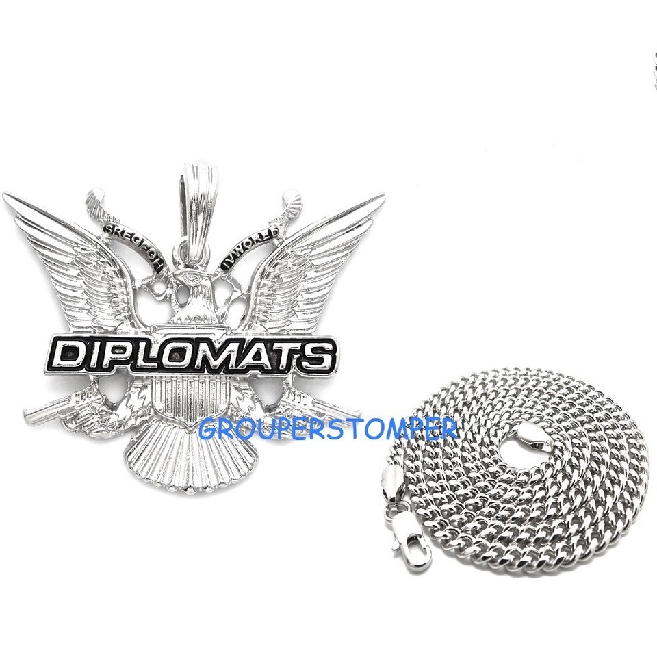 Dipset Necklace With Guns New Pendant With 24 Inch Long Cuban Chain ...