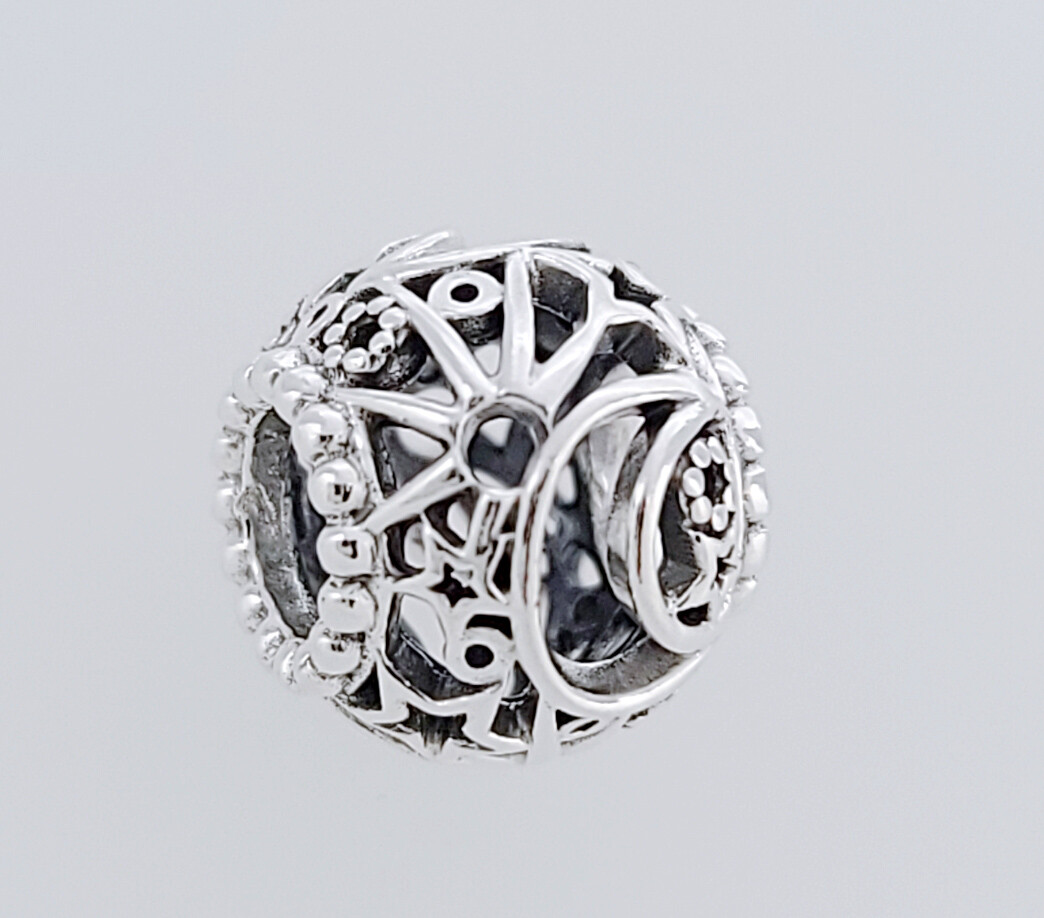 NEW 100% Authentic PANDORA 925 Silver Sun, Stars & Moon Openwork Charm ...
